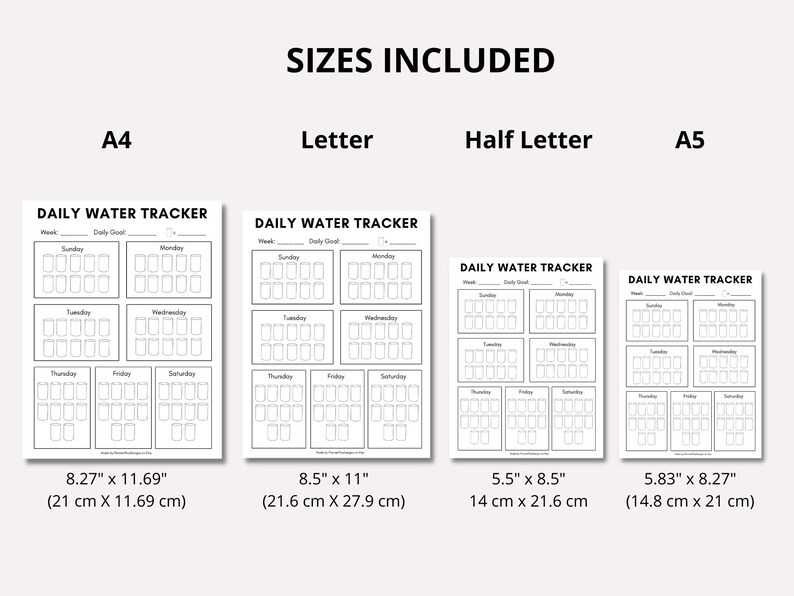 Weekly Water Intake Tracker, Water Log, Daily, Water Tracker Printable ...