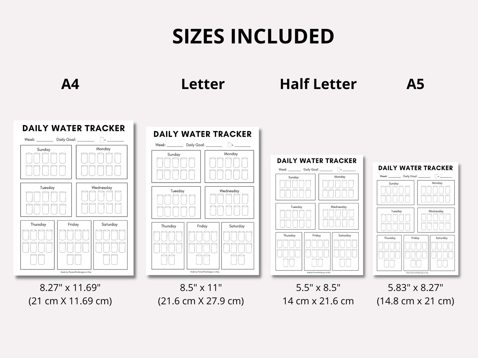 Weekly Water Intake Tracker, Water Log, Daily, Water Tracker Printable ...