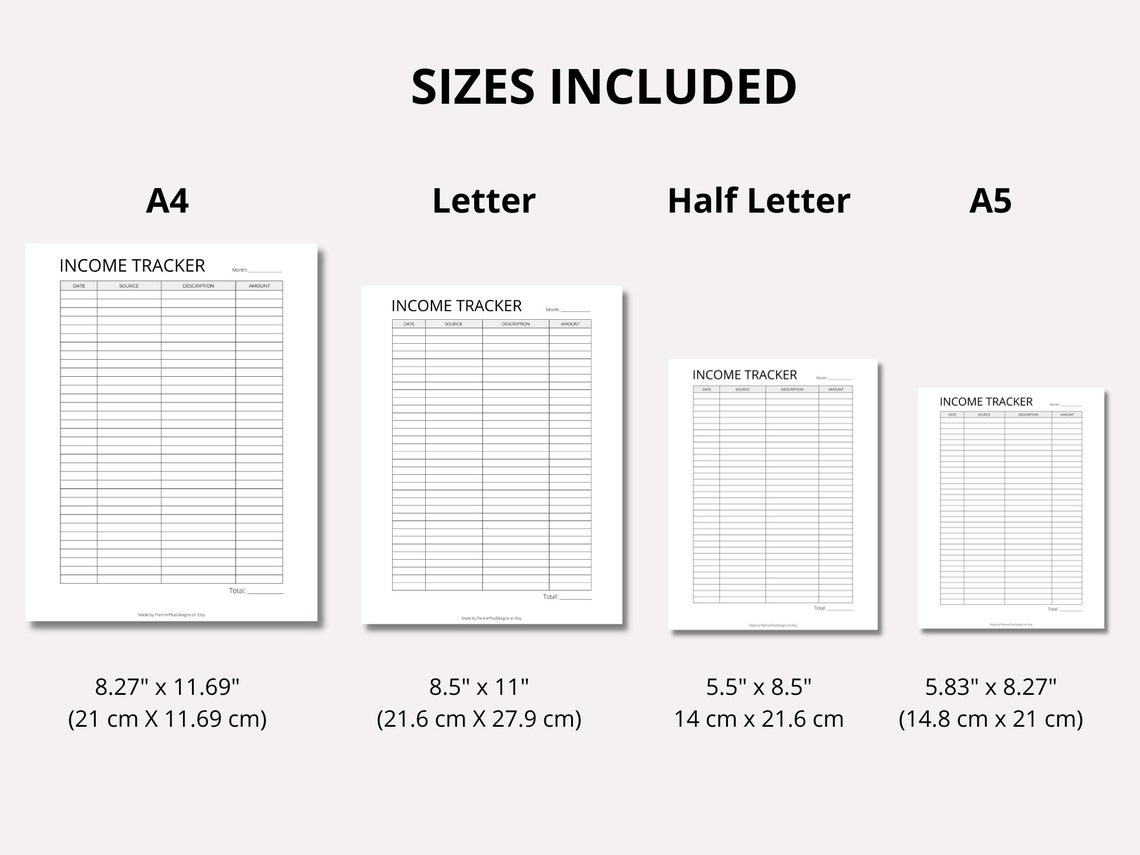 Income and Expense Tracker Printable, Finance Tracker Set, Money ...