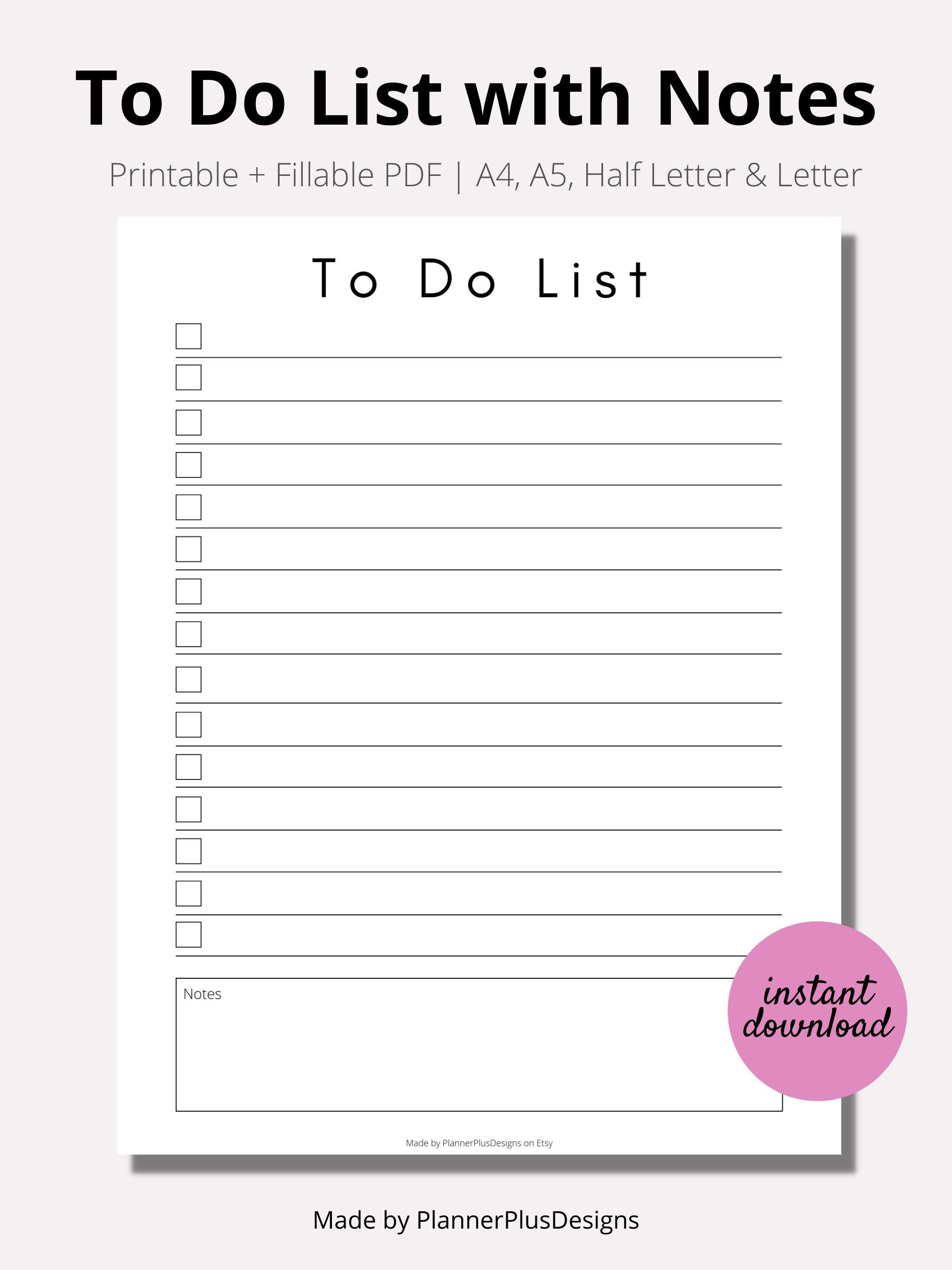 Printable to Do List, Minimalistic to Do List, Daily to Do List ...