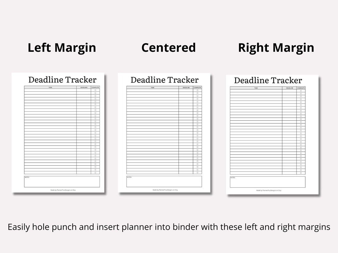 Deadline Tracker Printable, Task Deadline Planner, School Deadline ...