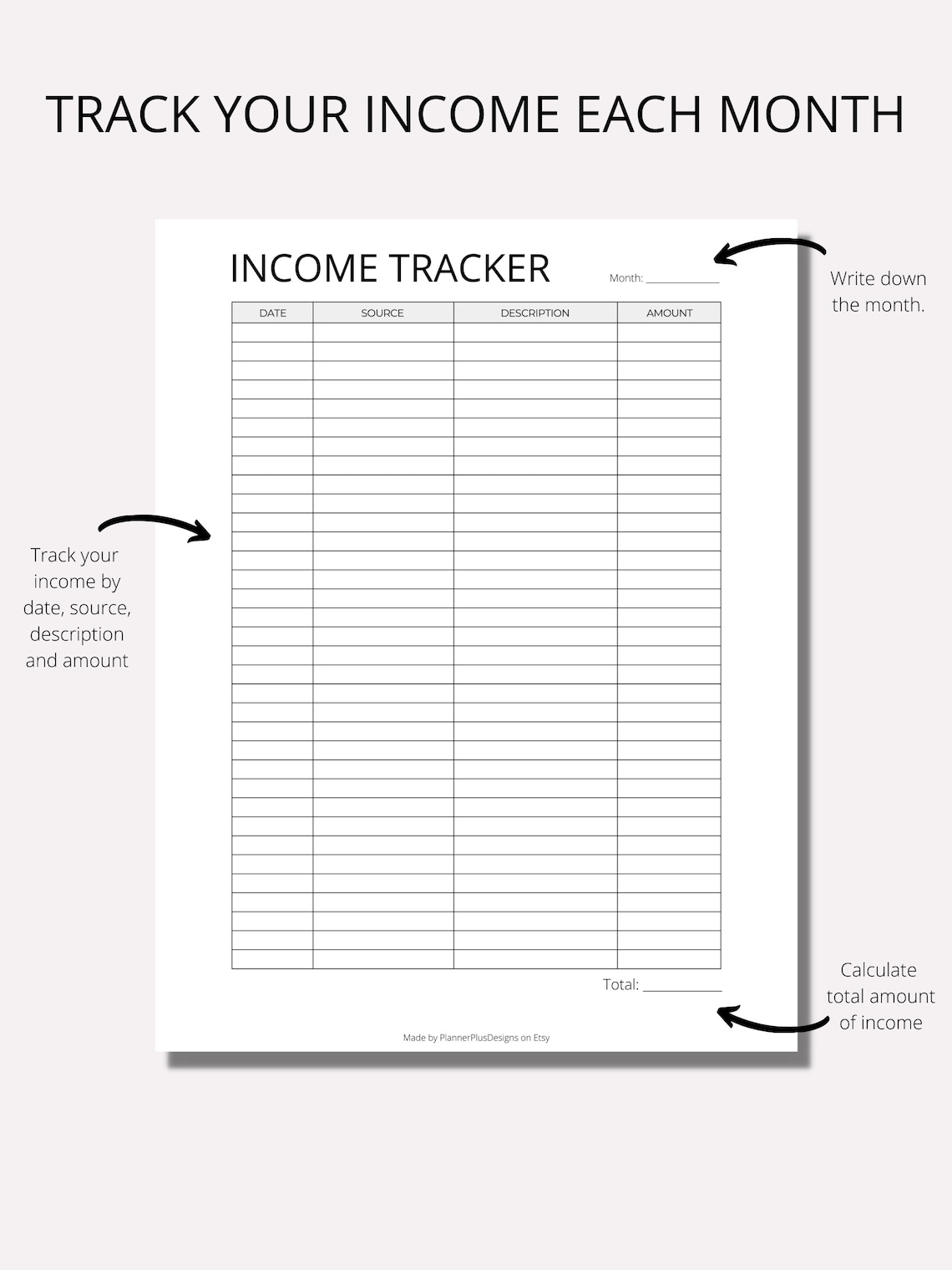 Income and Expense Tracker Printable, Finance Tracker Set, Money ...