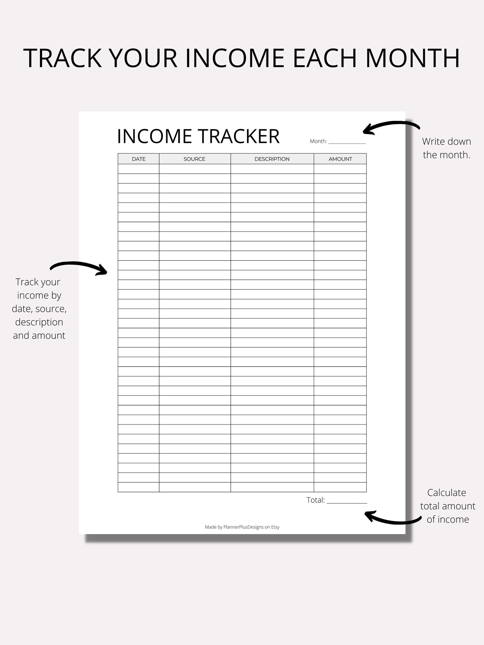 Income and Expense Tracker Printable, Finance Tracker Set, Money ...
