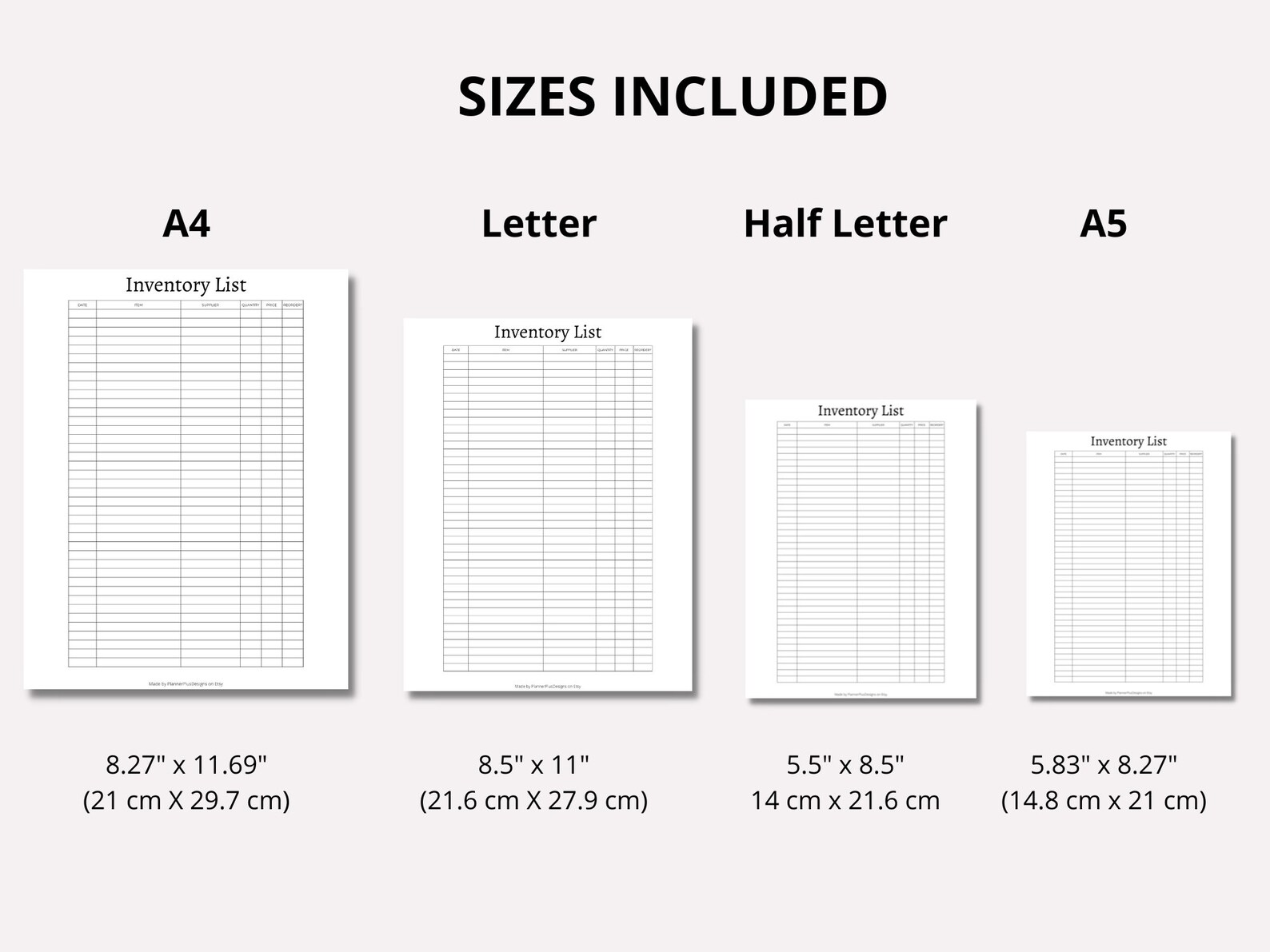 Inventory Tracker, Inventory List Printable, Business Inventory ...