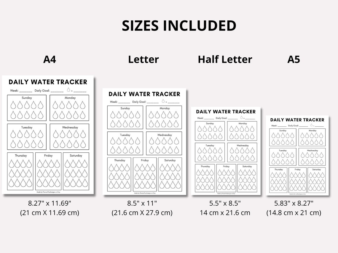 Weekly Water Intake Tracker - Water Tracker Printable - Minimal Water ...