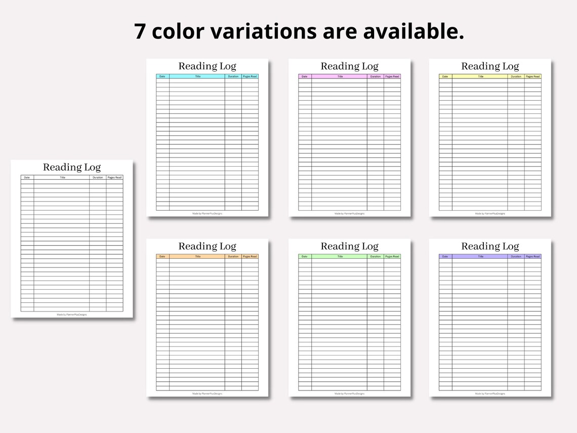 Reading Log, Daily Reading Log, Reading Planner, Books to Read ...