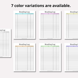 Reading Log, Daily Reading Log, Reading Planner, Books to Read ...