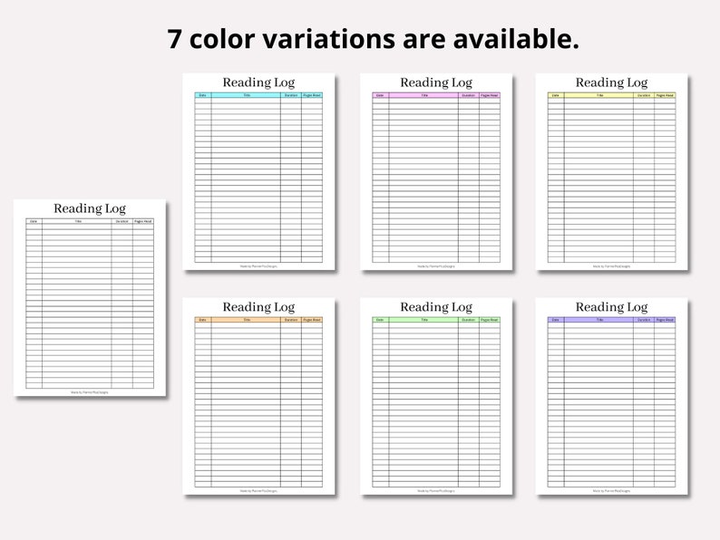 Reading Log, Daily Reading Log, Reading Planner, Books to Read ...
