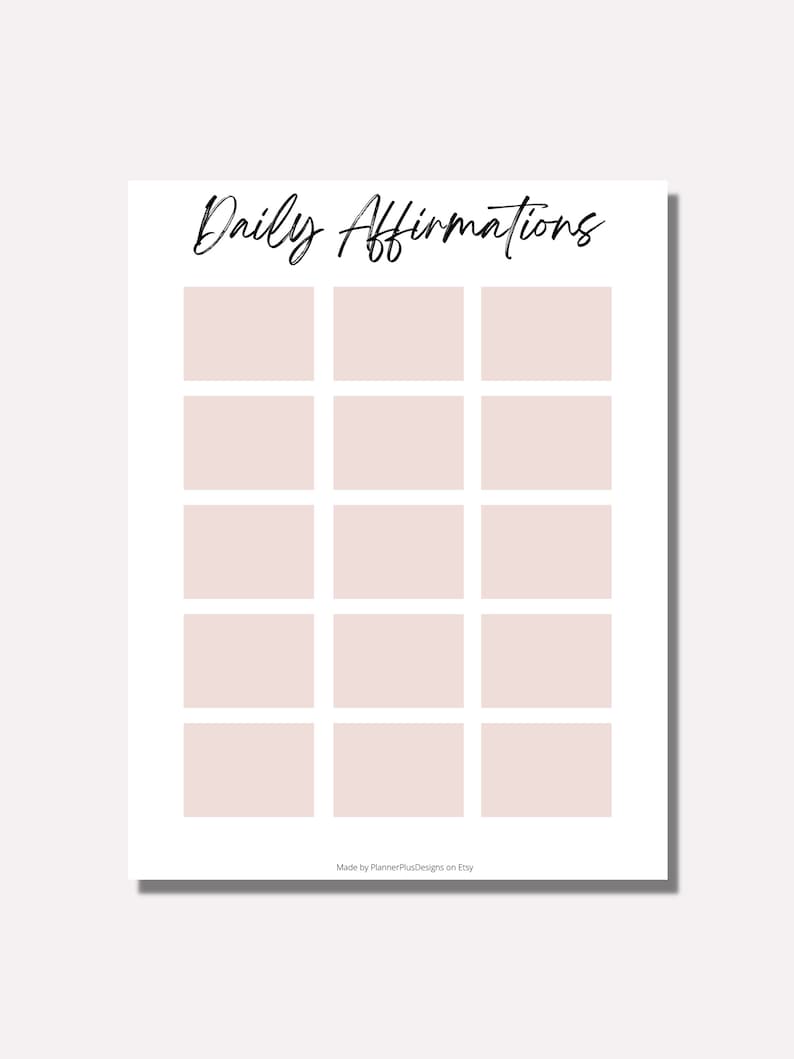 Daily Intentions Printable, Daily Affirmations, Printable Goal List ...