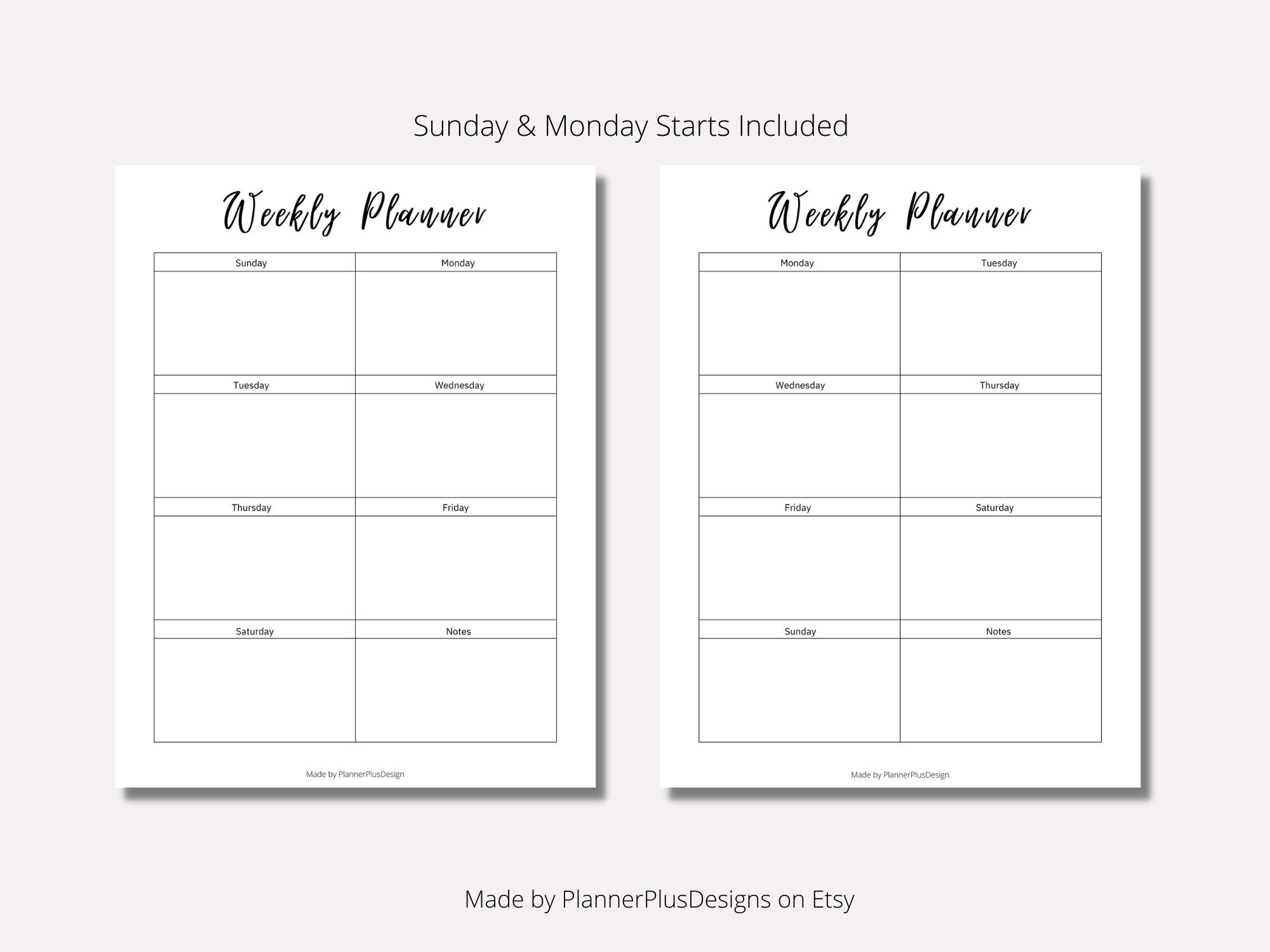 Weekly Planner Printable To Do List Weekly To Do List Etsy