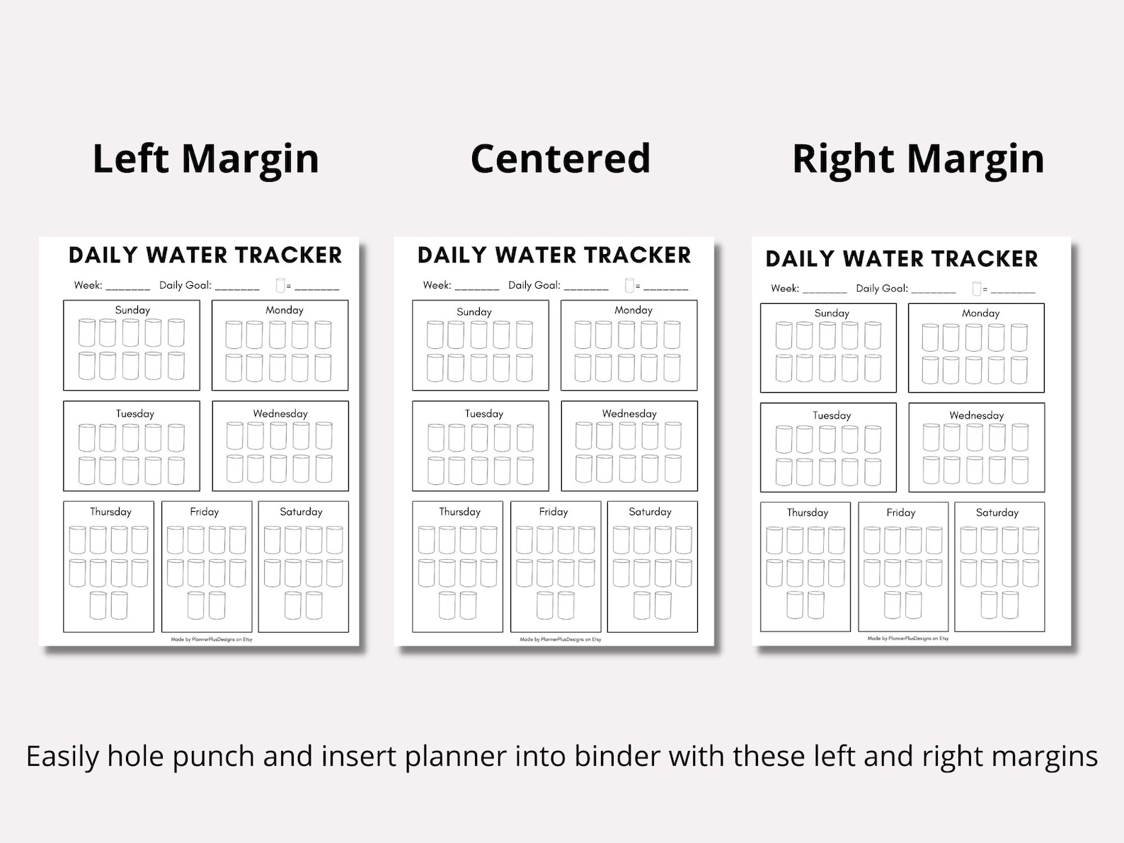 Weekly Water Intake Tracker, Water Log, Daily, Water Tracker Printable ...