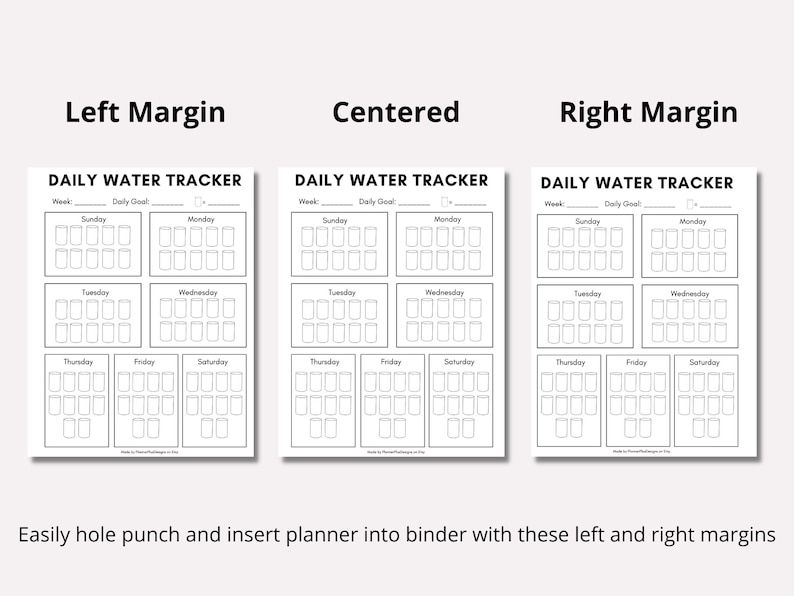 Weekly Water Intake Tracker, Water Log, Daily, Water Tracker Printable ...