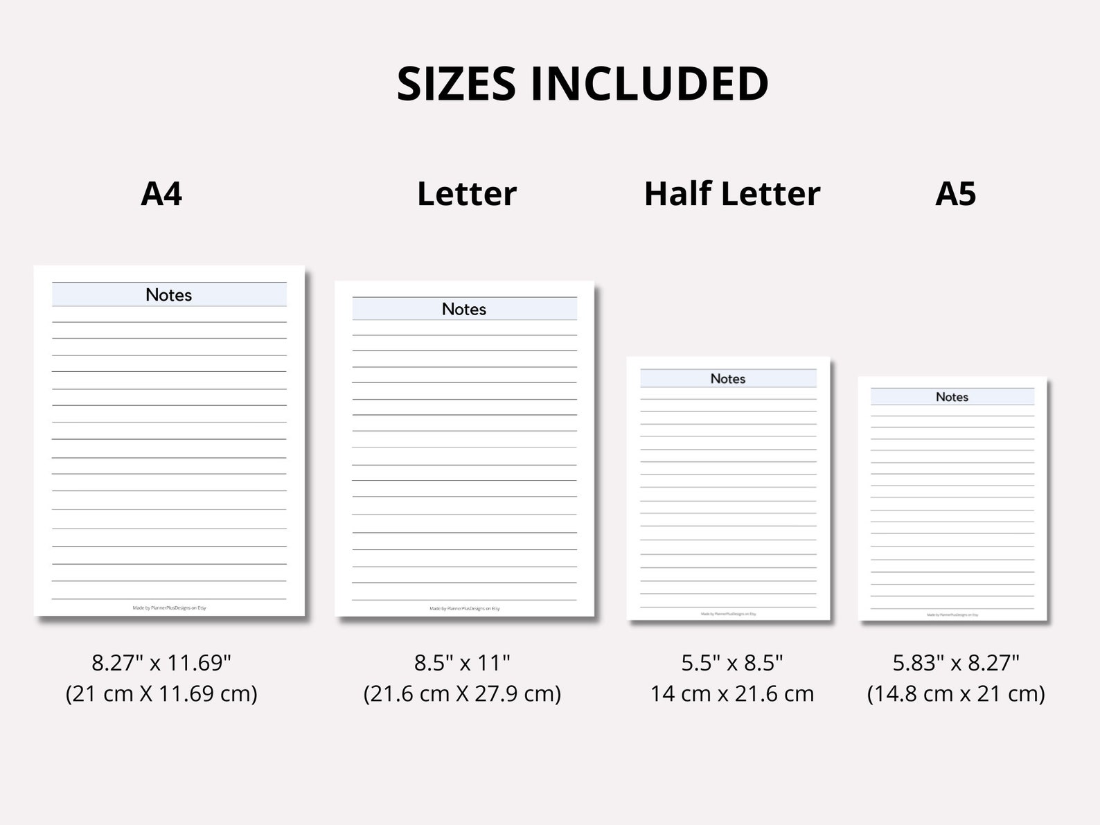 Minimalistic Notes Printable, Daily Notes, Lines Notes, Task Checklist ...