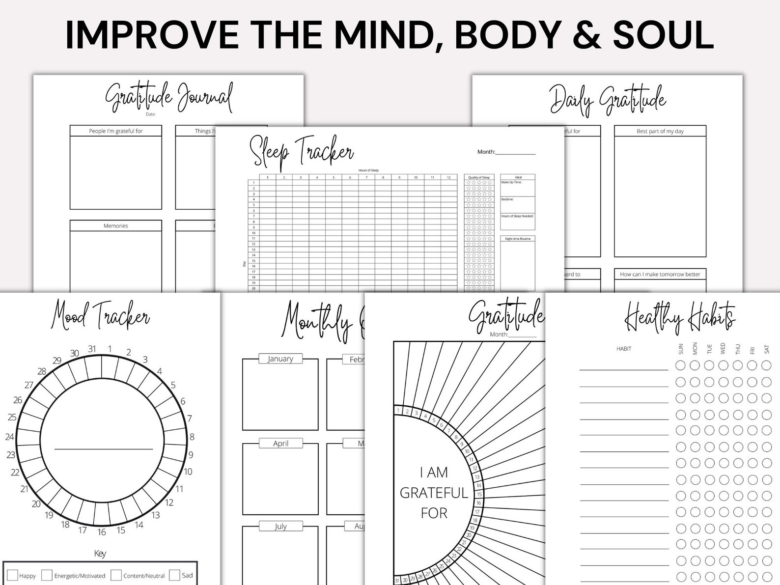 Self Care Journal Printable, Wellness Journal Log, Self Care Planner ...