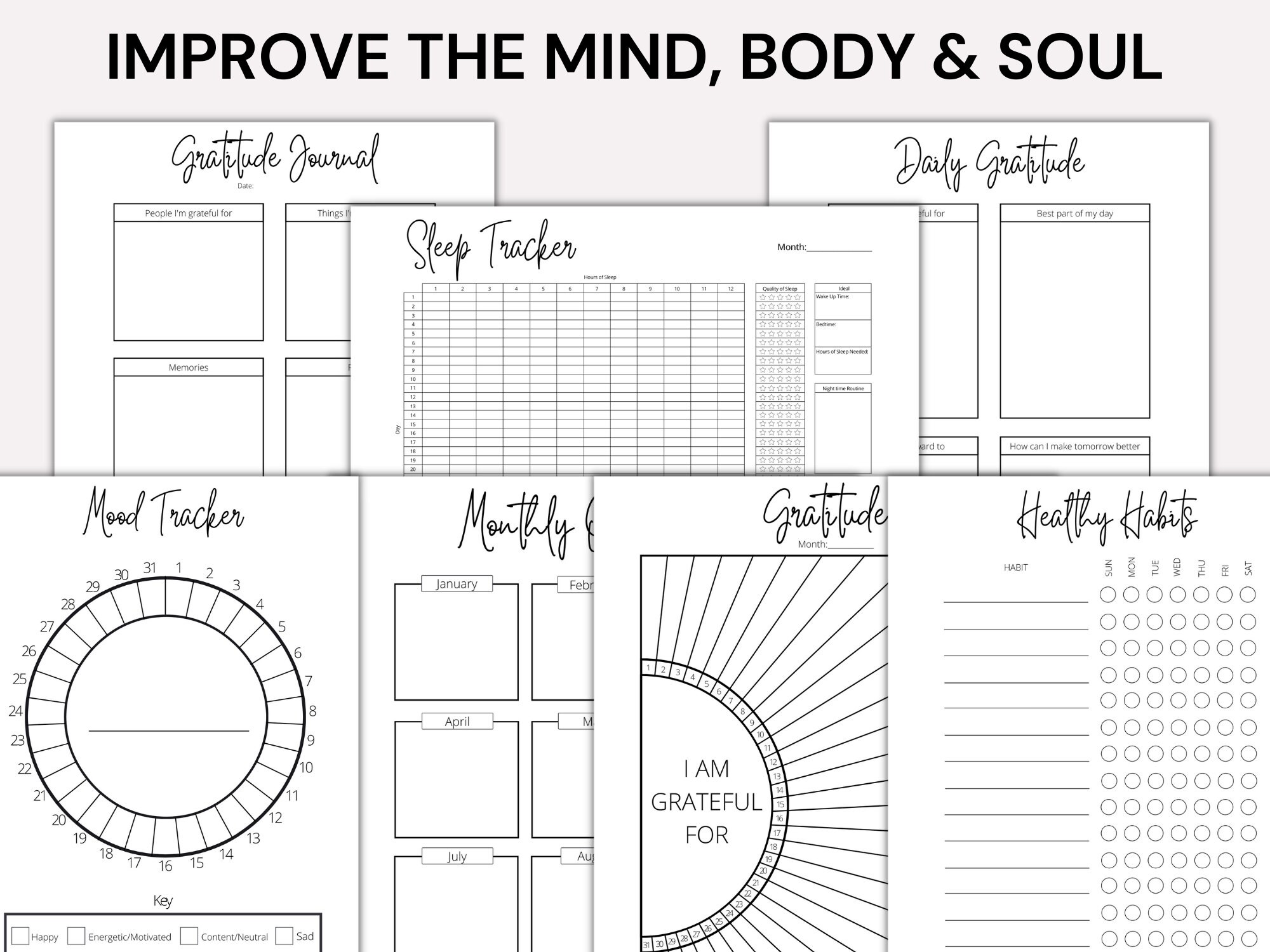 Self Care Journal Printable, Wellness Journal Log, Self Care Planner ...