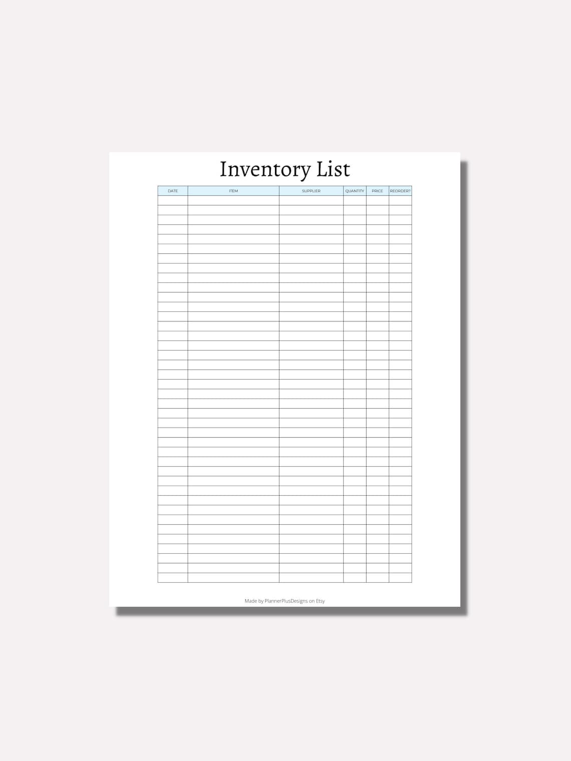 Inventory Tracker, Inventory List Printable, Business Inventory ...
