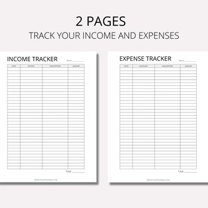 Income and Expense Tracker Printable, Finance Tracker Set, Money ...
