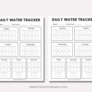 Weekly Water Intake Tracker, Water Log, Daily, Water Tracker Printable ...