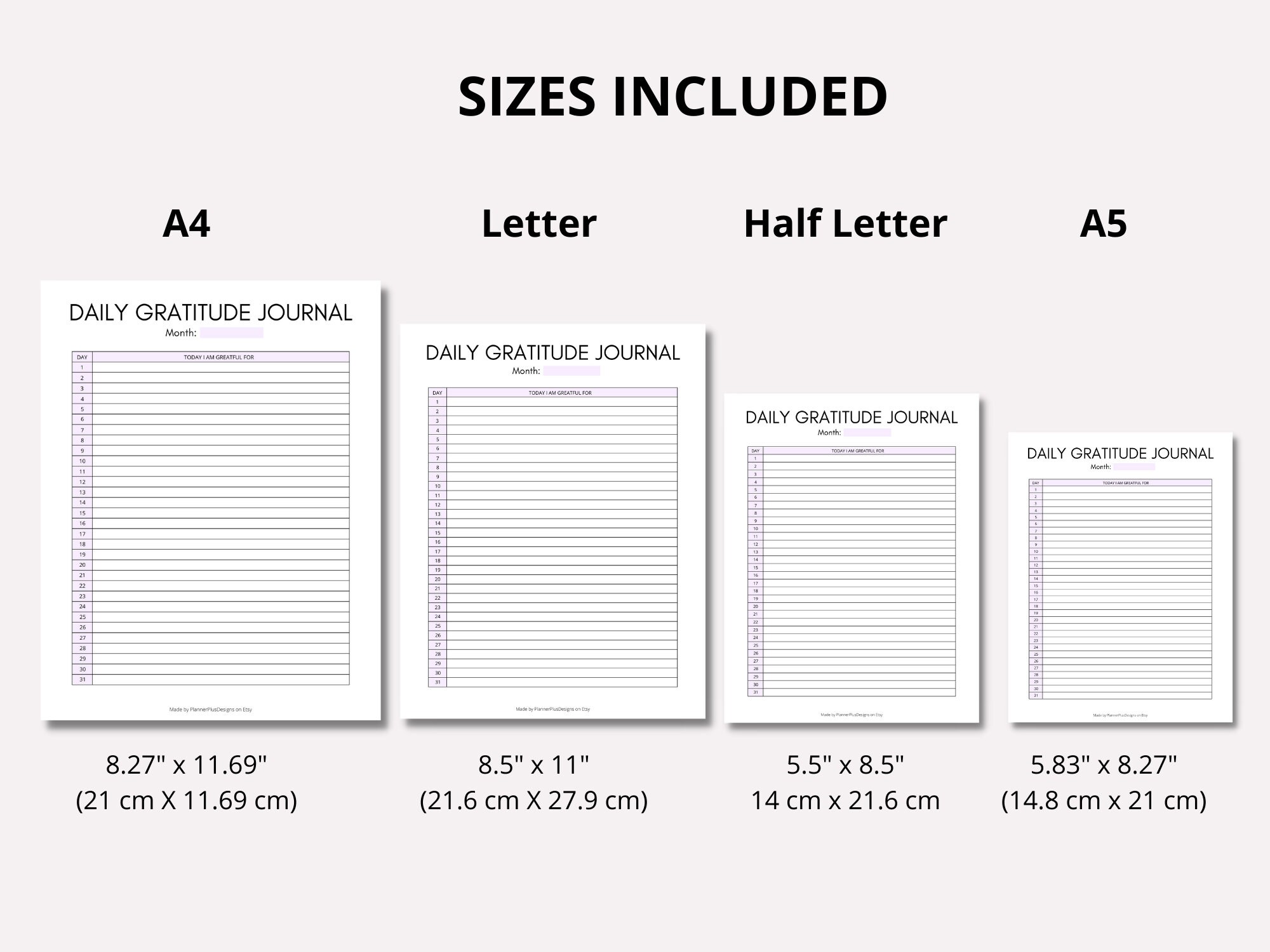 Daily Gratitude Journal Printable, Month Page Gratitude Log, Gratitude ...