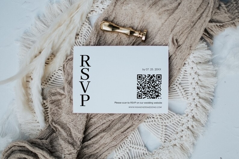 QR Code Response Card Minimalist QR Code Response Card RSVP - Etsy