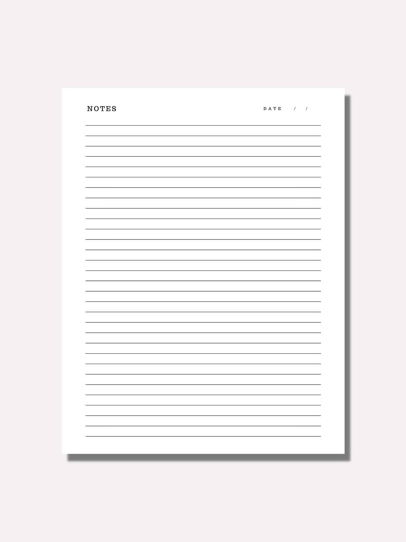 Minimalistic Notes Printable, Daily Notes, Lines Notes, Task Checklist ...