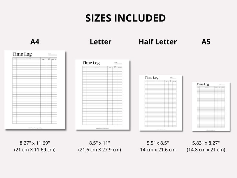 Time Log Printable, Timesheet Printable, Project Time Log, Task Time ...