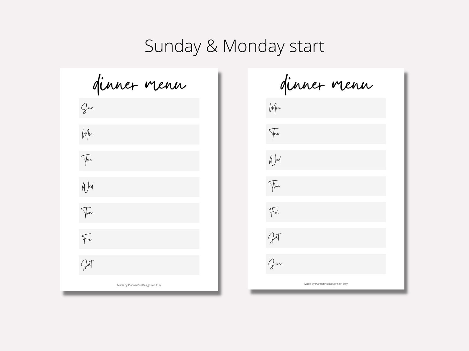Dinner Menu Printable, Simple Menu Planner, Meal Planner Printable ...