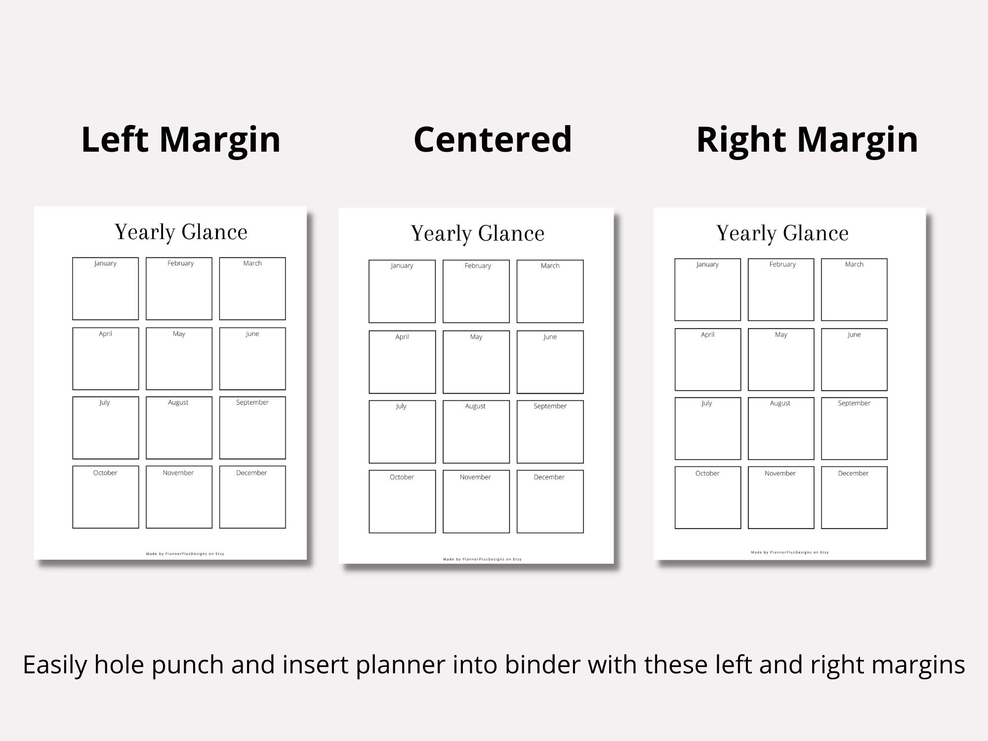 Year at a Glance Printable, Yearly Overview, 12 Month Overview, Undated ...