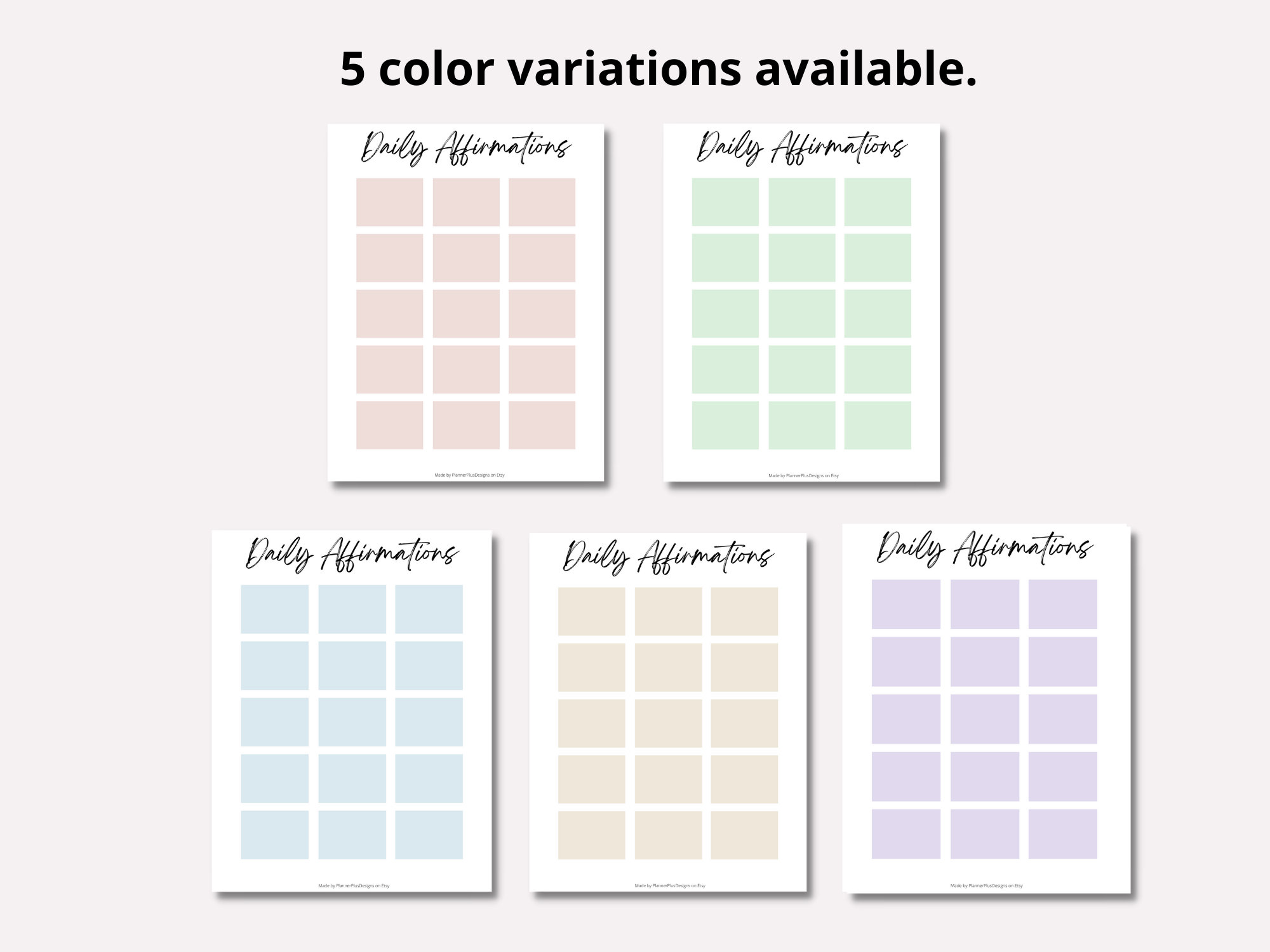 Daily Intentions Printable, Daily Affirmations, Printable Goal List ...