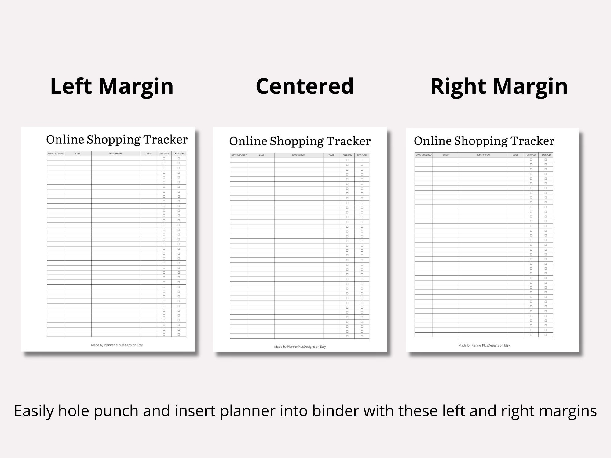 Online Shopping Tracker Printable, Order Tracker, Online Purchases Log ...