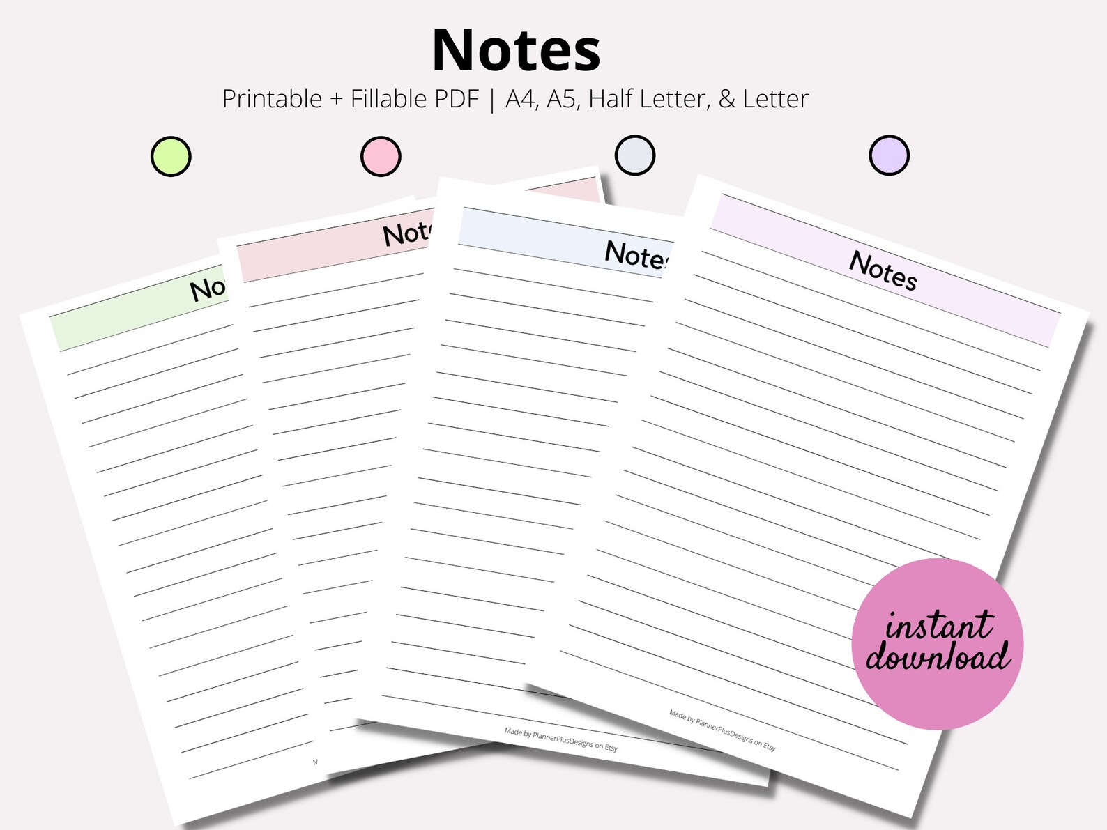 Minimalistic Notes Printable Daily Notes Lines Notes Task - Etsy