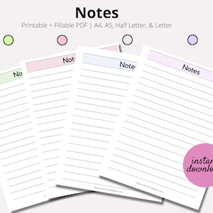 Minimalistic Notes Printable Daily Notes Lines Notes Task - Etsy