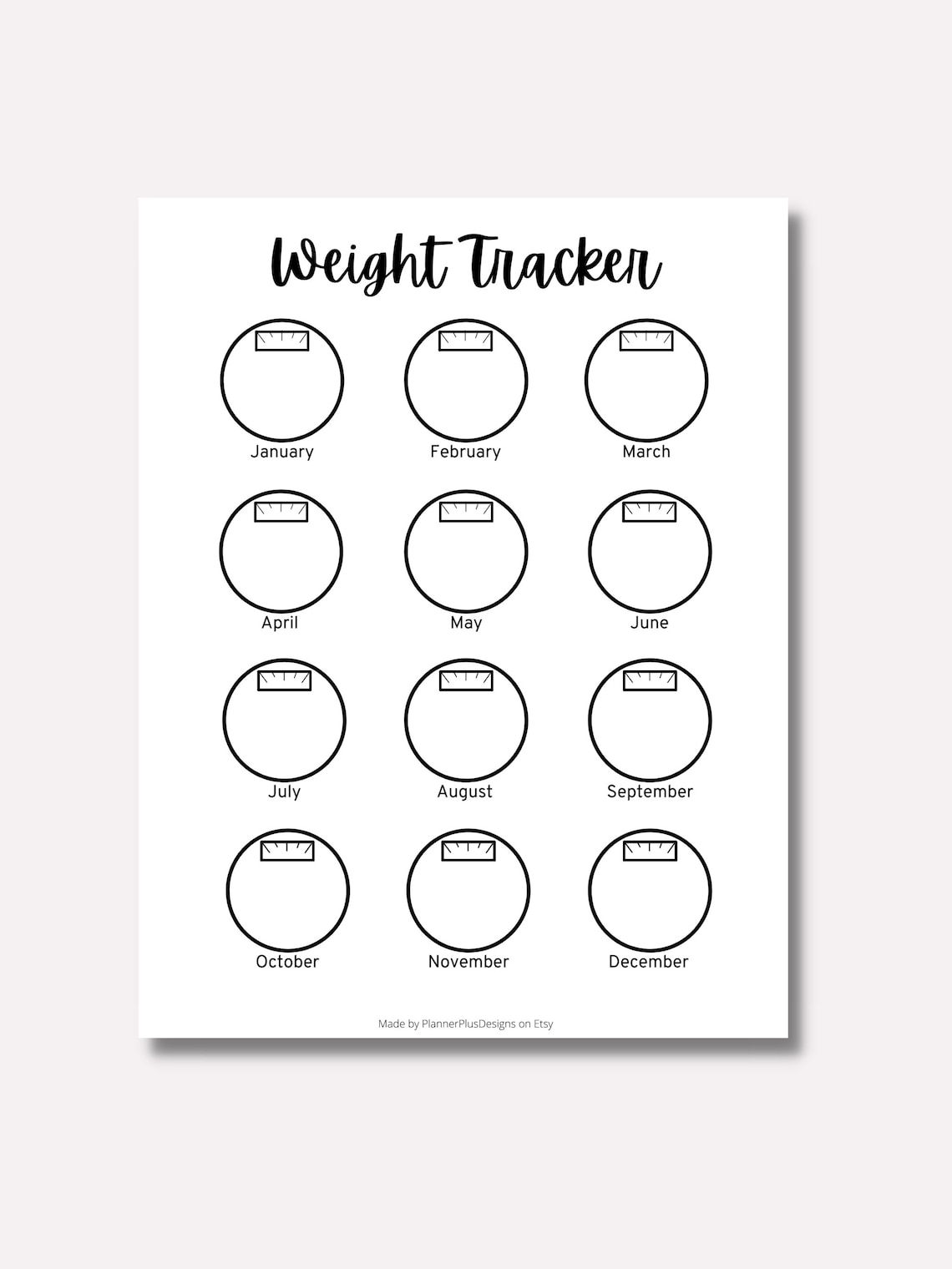 Monthly Weight Loss Tracker Journal Printable, Weight Loss Chart ...