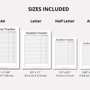 Deadline Tracker Printable, Task Deadline Planner, School Deadline ...