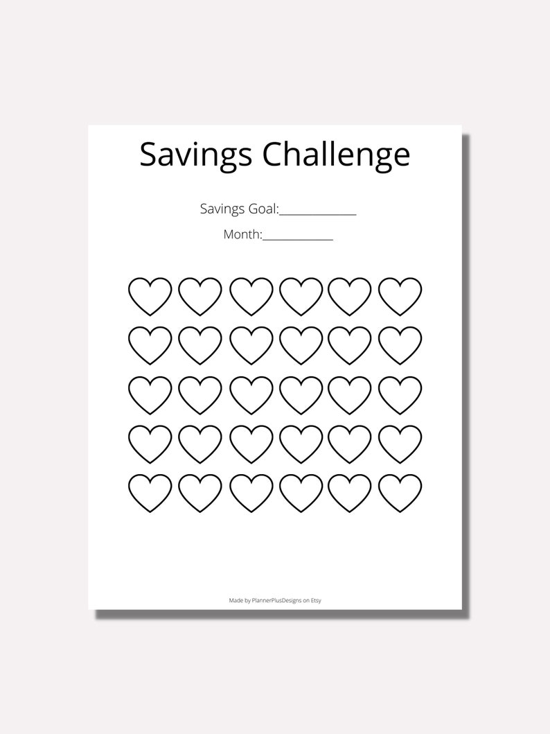 Blank Savings Challenge Printable Savings Challenge Printable Money