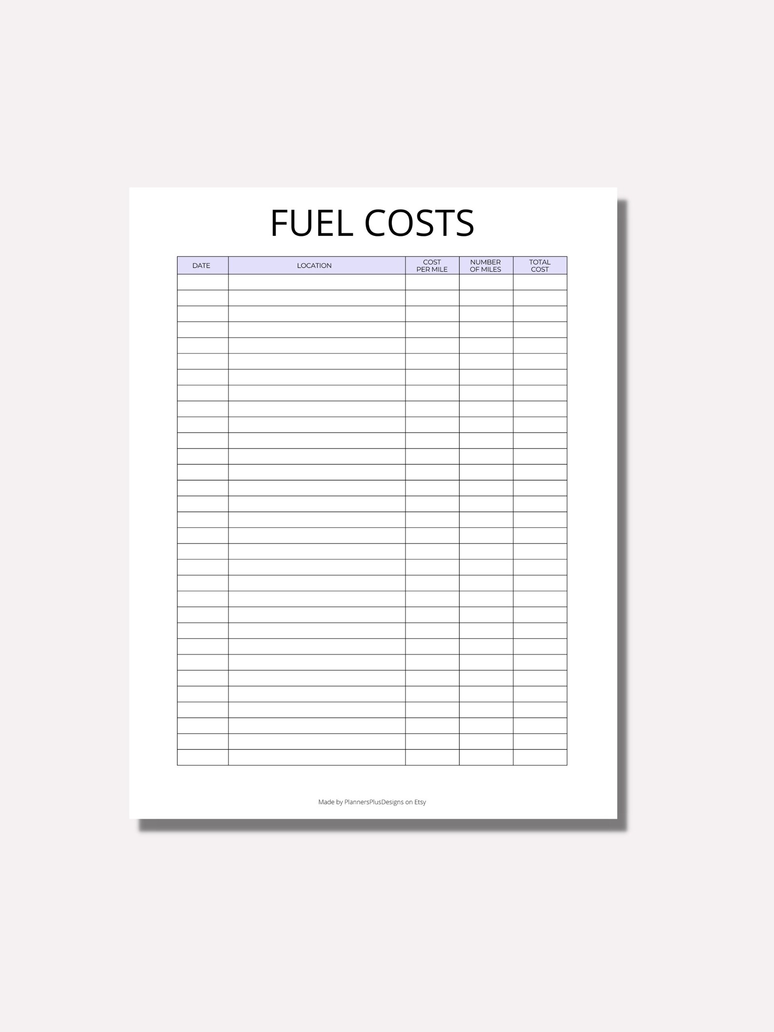 Fuel Cost Tracker Printable, Fuel Expense Tracker, Car Fuel Tracker ...