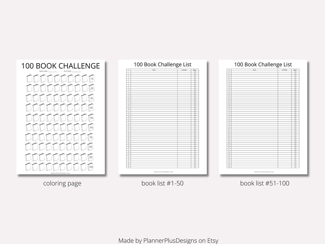 100 Book Challenge, Reading Tracker, Reading Challenge, 100 Book ...