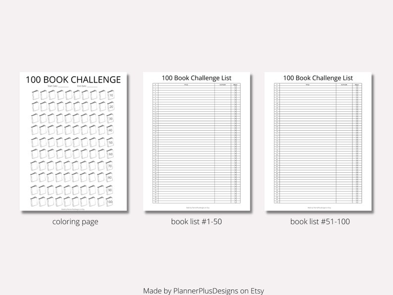 100 Book Challenge, Reading Tracker, Reading Challenge, 100 Book ...