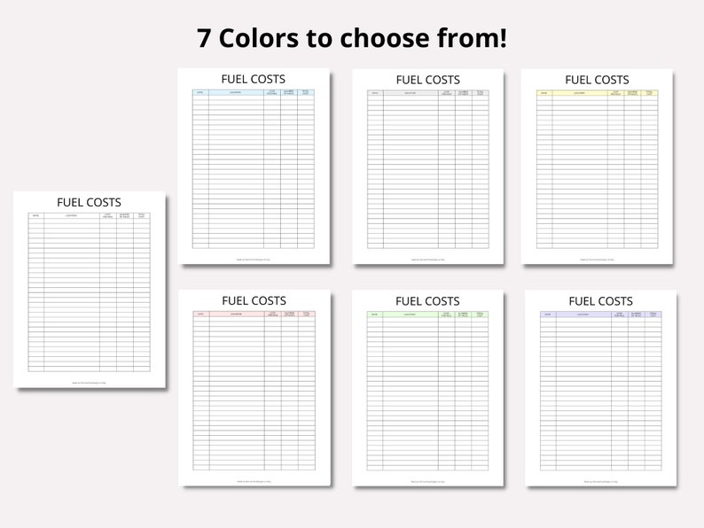 Fuel Cost Tracker Printable, Fuel Expense Tracker, Car Fuel Tracker ...