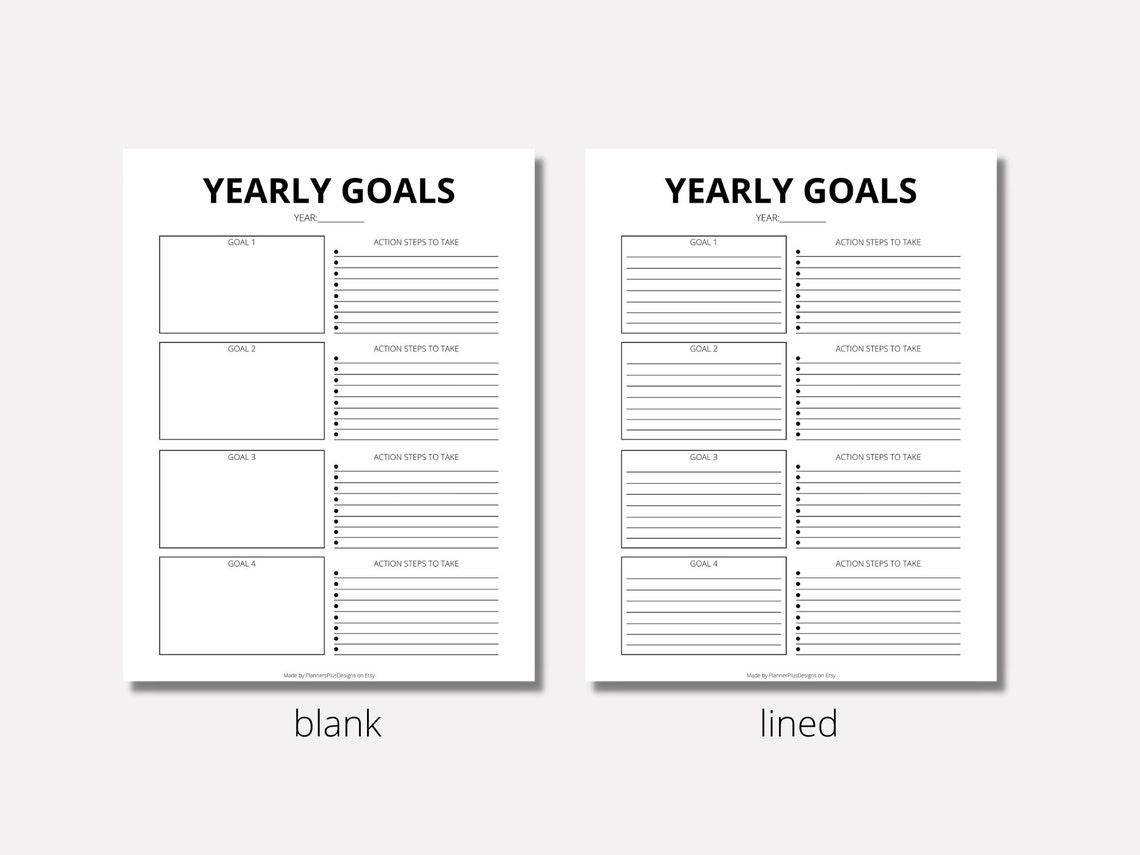 Yearly Goals Planner Printable, Productivity Planner, Goals Planner ...
