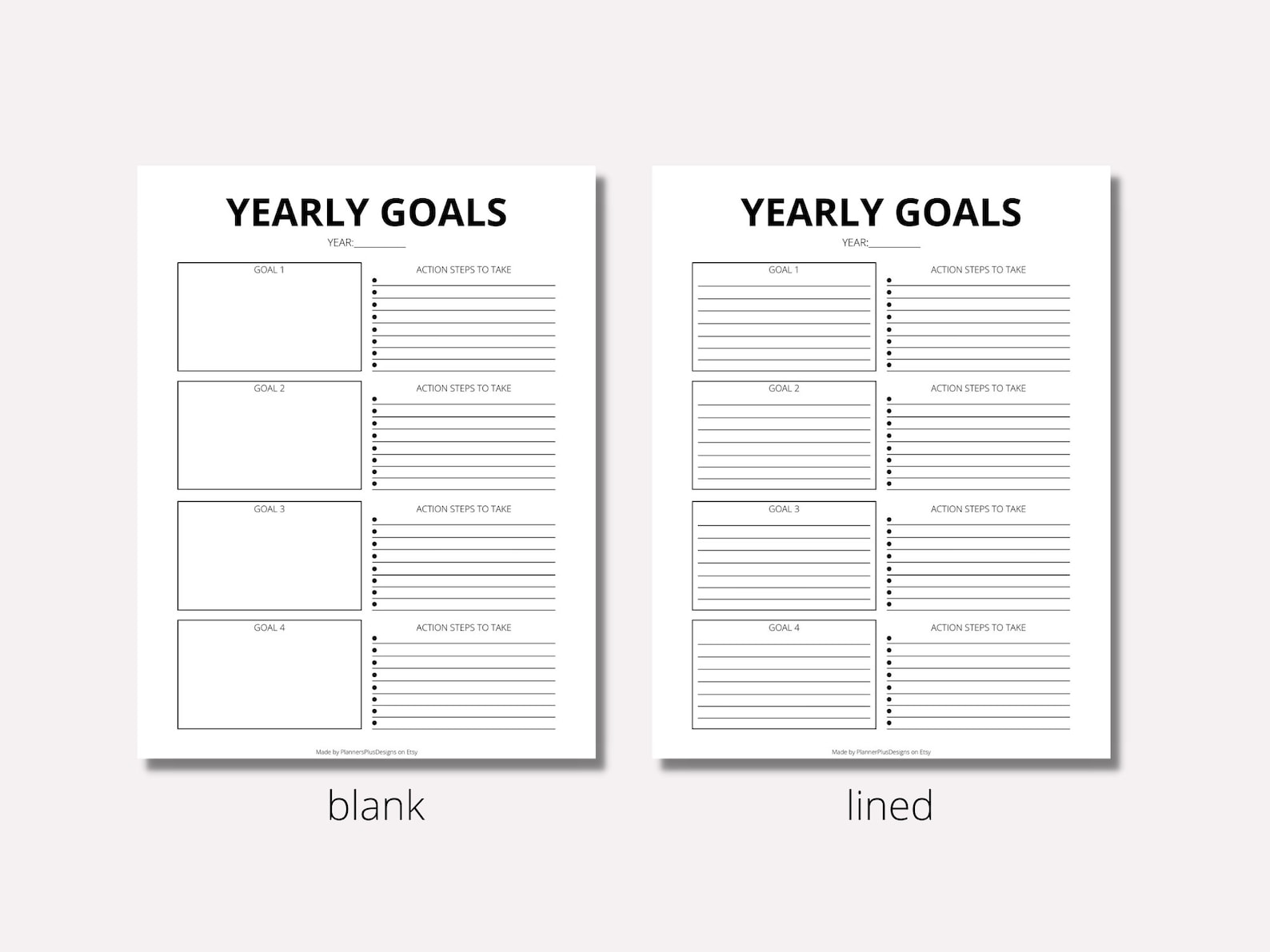 Yearly Goals Planner Printable, Productivity Planner, Goals Planner ...