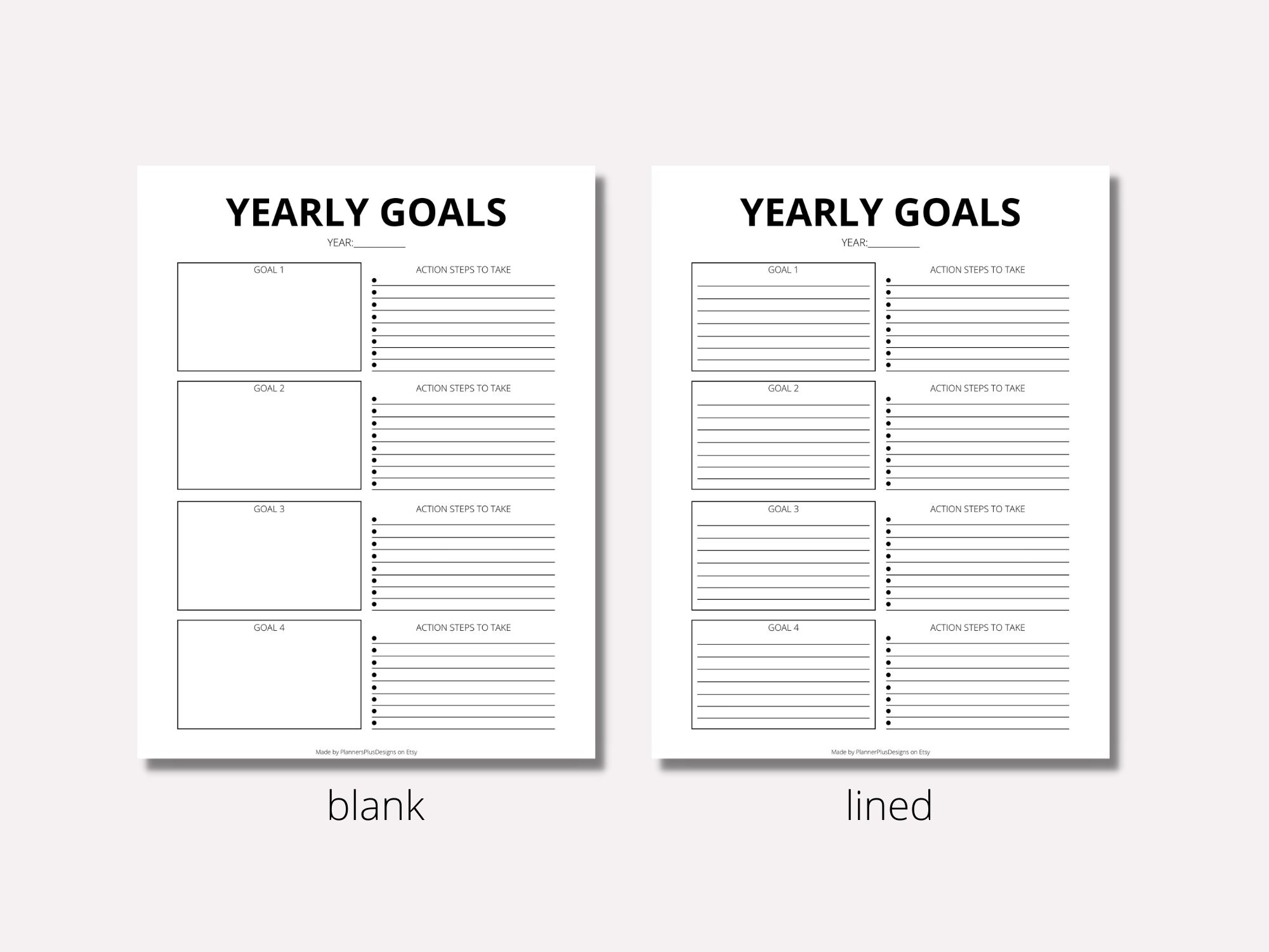 Yearly Goals Planner Printable, Productivity Planner, Goals Planner ...