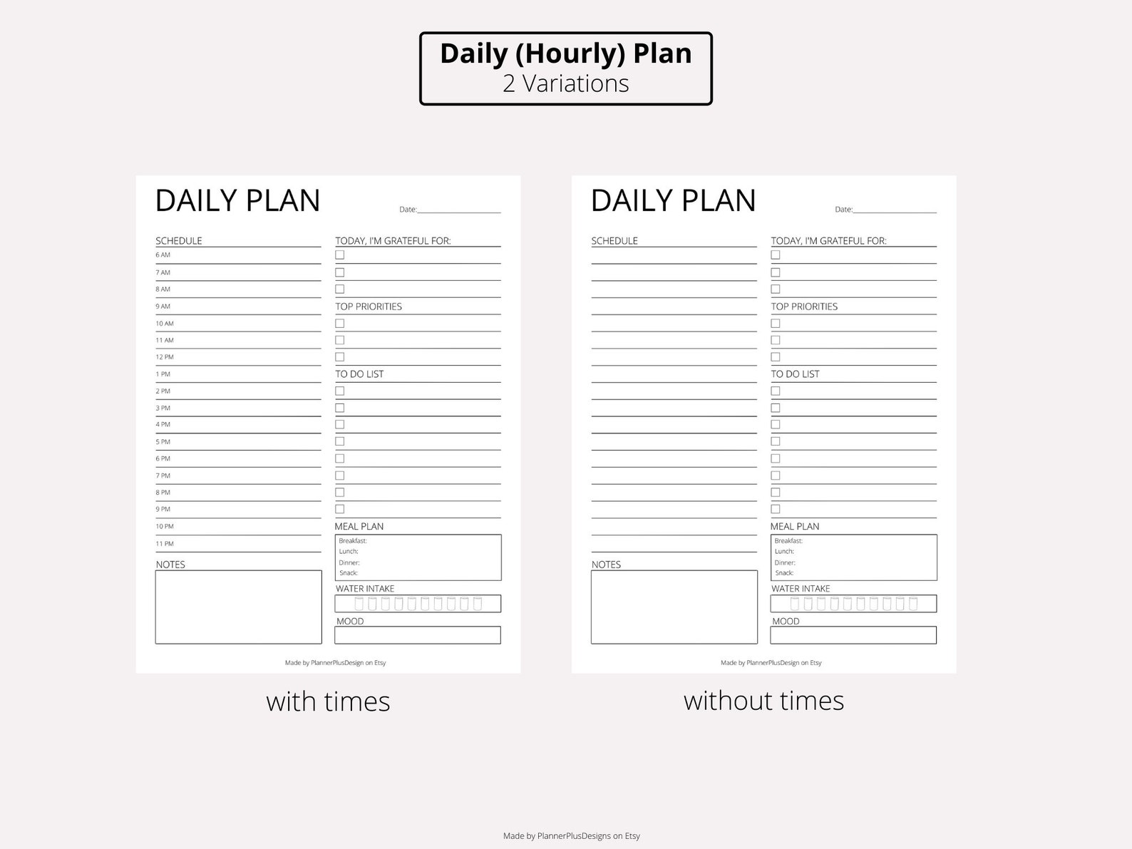 Daily Productivity Planner Printable, Daily Weekly Monthly Planner ...