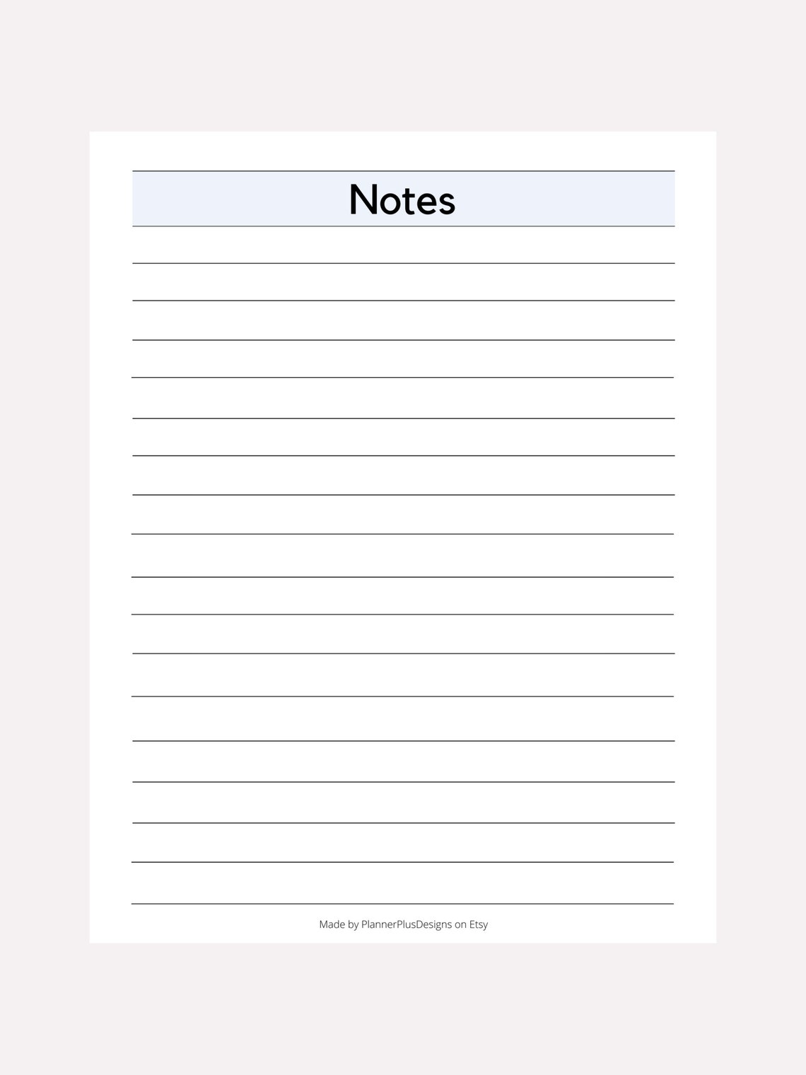 Minimalistic Notes Printable Daily Notes Lines Notes Task - Etsy