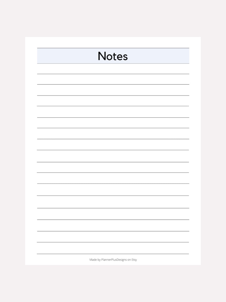 Minimalistic Notes Printable, Daily Notes, Lines Notes, Task Checklist ...