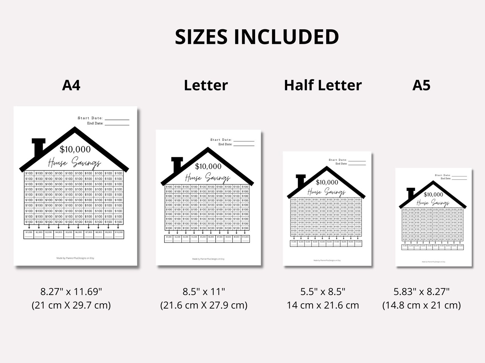 10,000 House Savings, House Savings, House Savings Tracker, 10k New ...