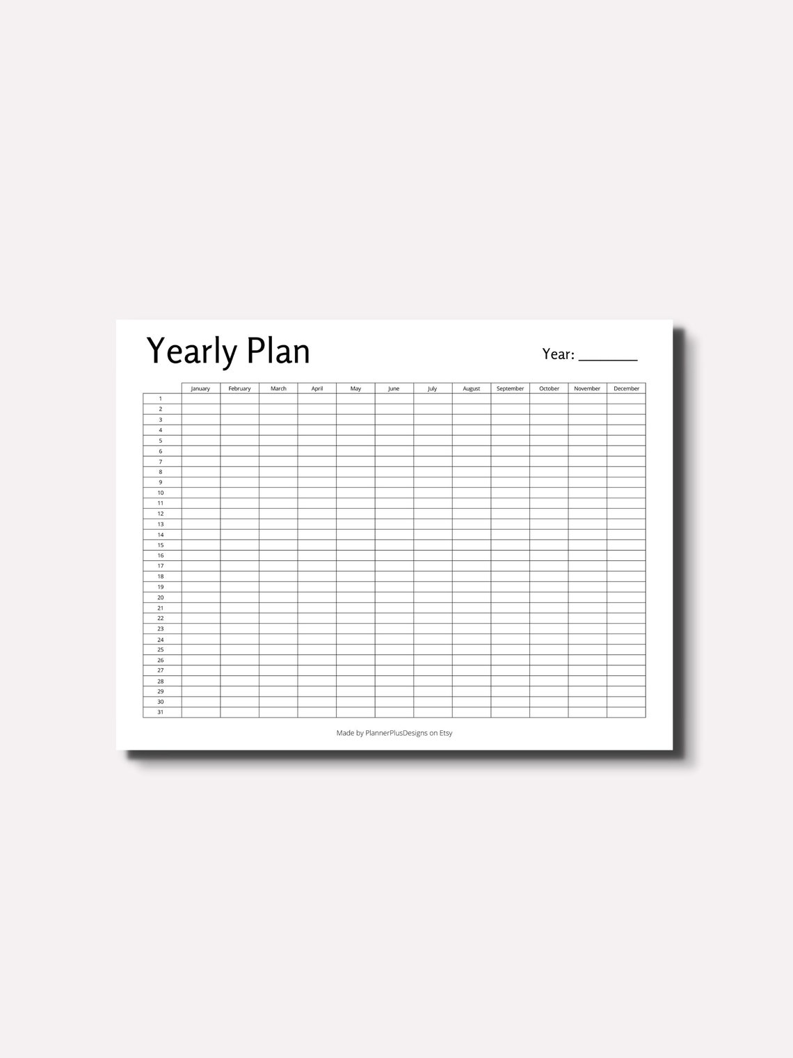 Yearly Planner Schedule Weekly Daily to Do List Planner Year | Etsy