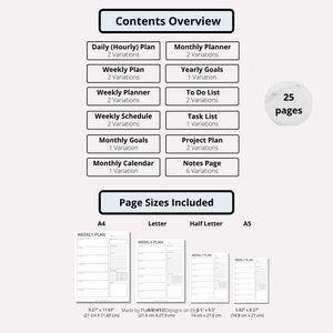 Daily Productivity Planner Printable, Daily Weekly Monthly Planner ...