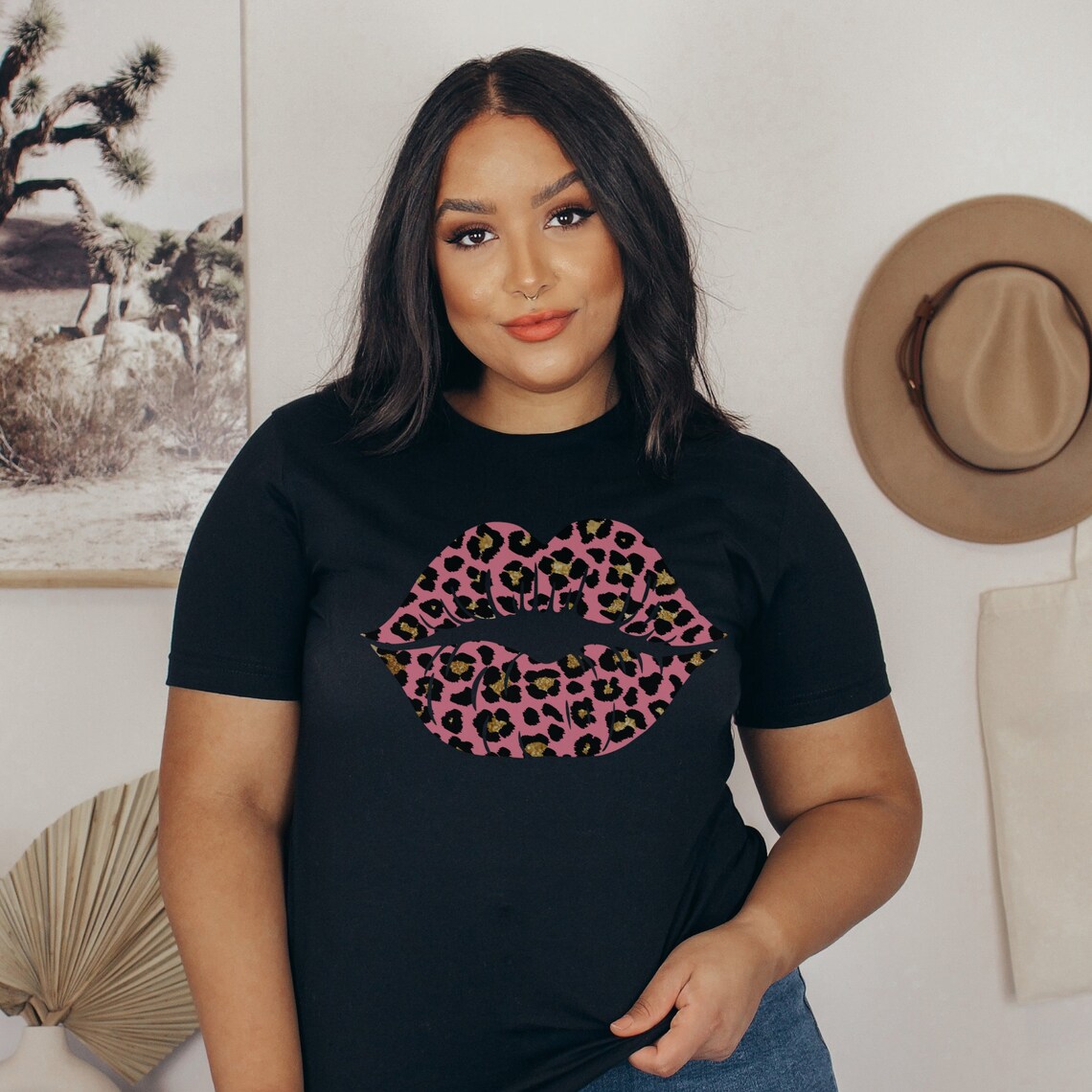 Leopard Print Lips Shirt Leopard Lips Tee Leopard Print Lip T-shirt ...