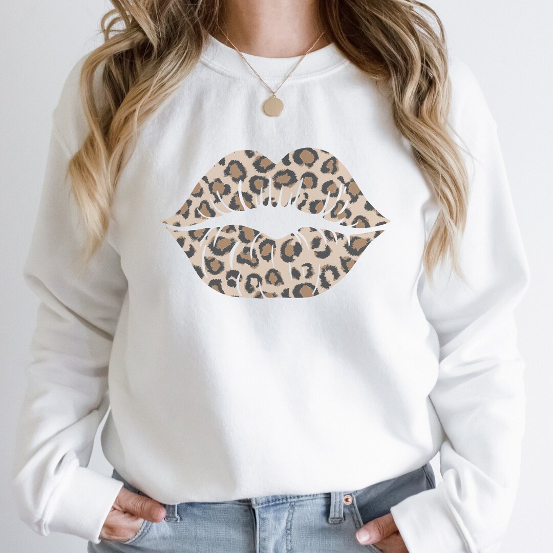 Cheetah Print Lips Shirt Cheetah Valentines Day Shirt Valentines Day ...